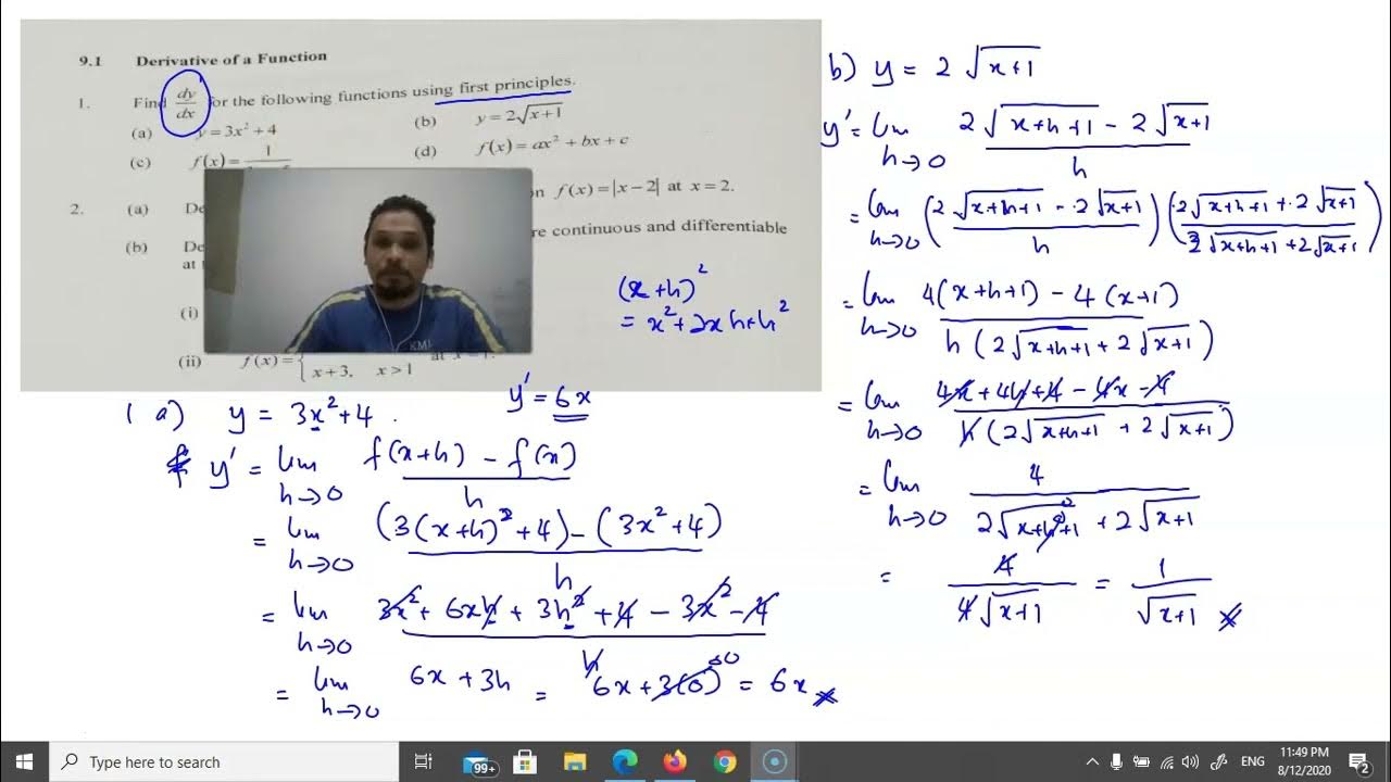 SM015 Topic 9 Tutorial DIfferentiation - YouTube