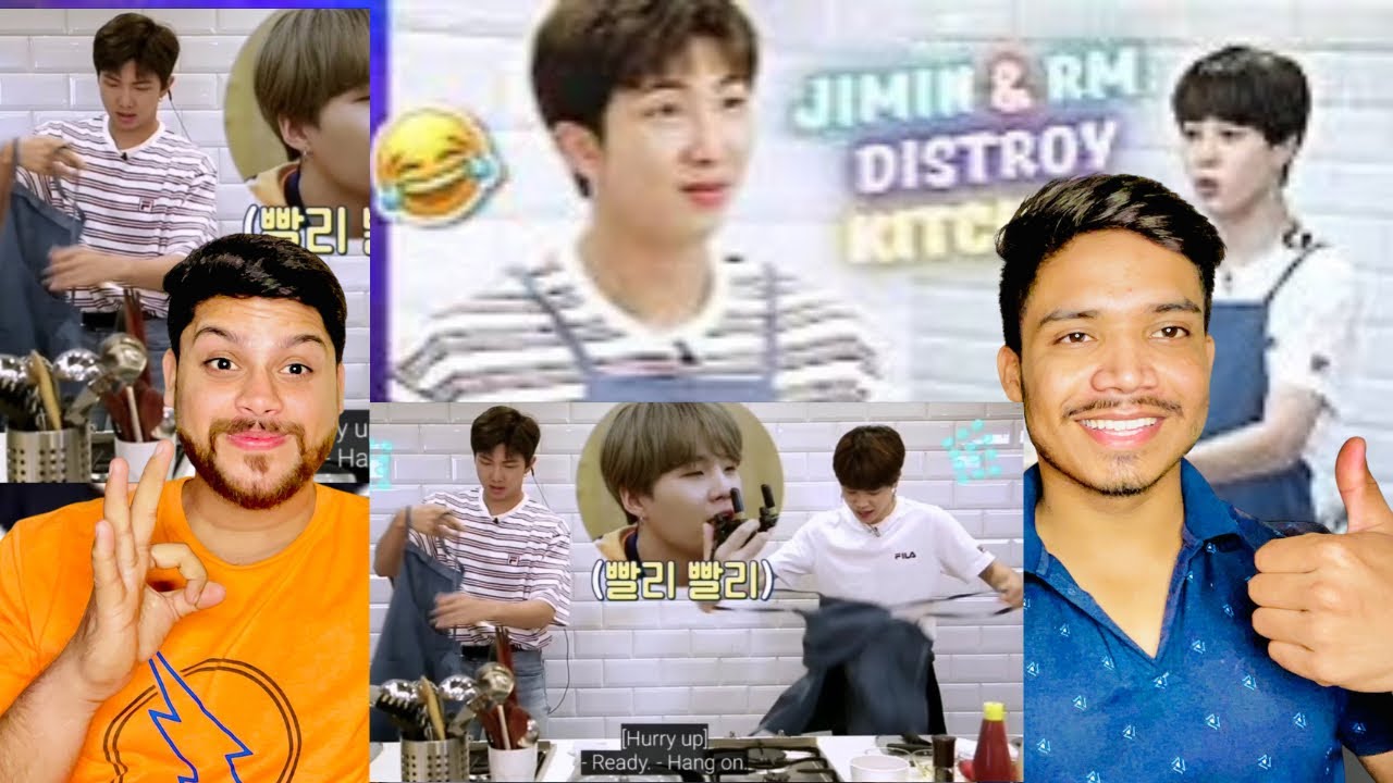RM And Jimin Destroy kitchen 🤯🧑‍🍳🥘 / cooking together | Hindi dubbing ...