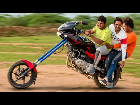 Super Long Front Tyre In Bike | अब आयेगा मज़ा | Crazy Modification