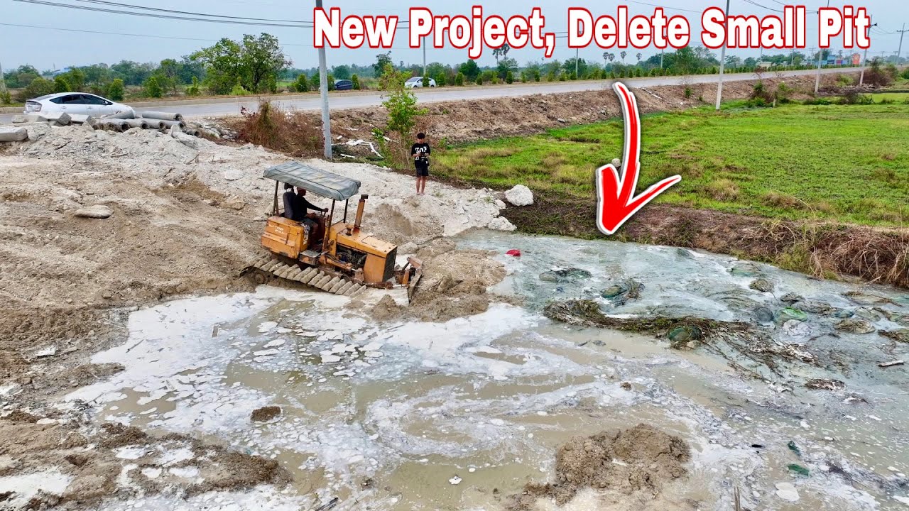 The New project Unveils Dozer Komatsu D31P Use Power Pushing Land Fast Delete Pits Water - YouTube