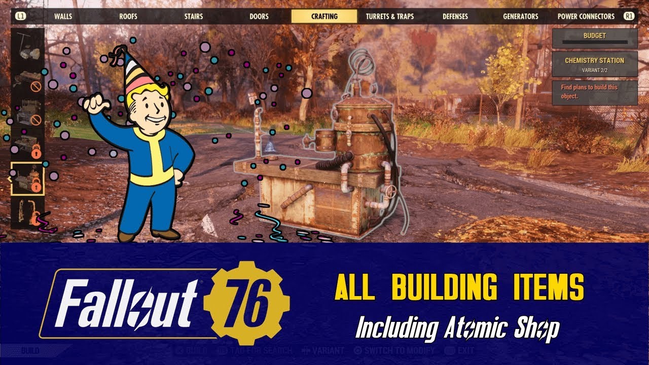 Build Menu Items and Atomic Store | Fallout 76 - YouTube