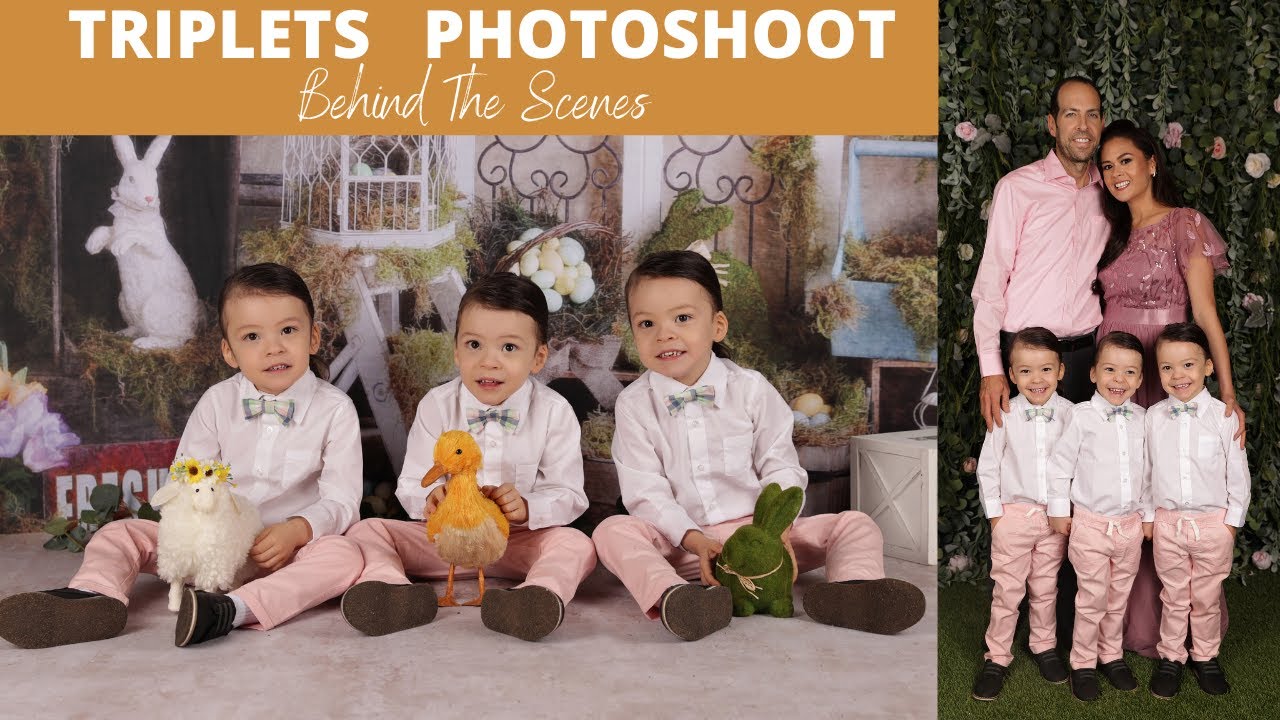 TRIPLETS BOYS PHOTO SESSION WITH FAMILY , BEHIND THE SCENES VIDEO - YouTube