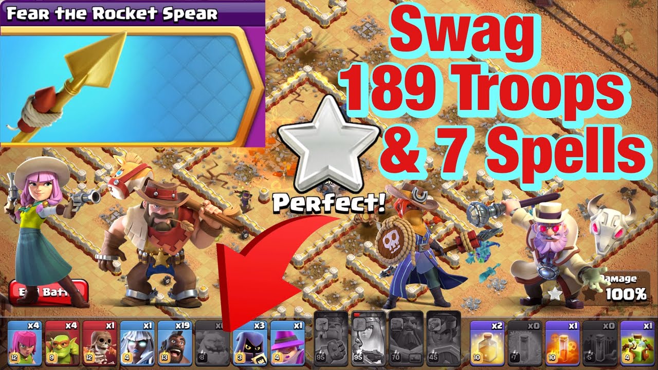 ‘Fear the Rocket Spear’ Challenge_Swag 189 Troops & 7 Spells - YouTube