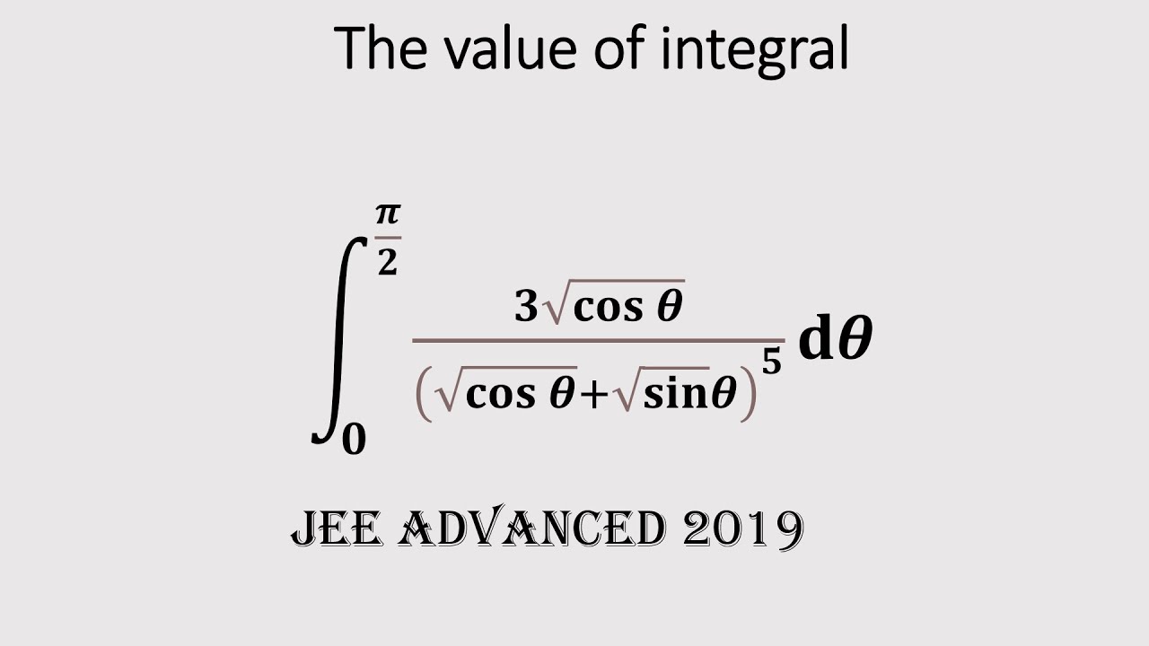 JEE advanced definite integration ( pyq-2019) - YouTube