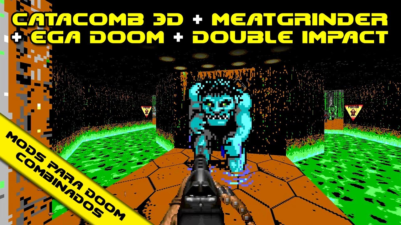 Double Impact + Meatgrinder + Catacomb 3D monsters for Doom 2 + EGA ...