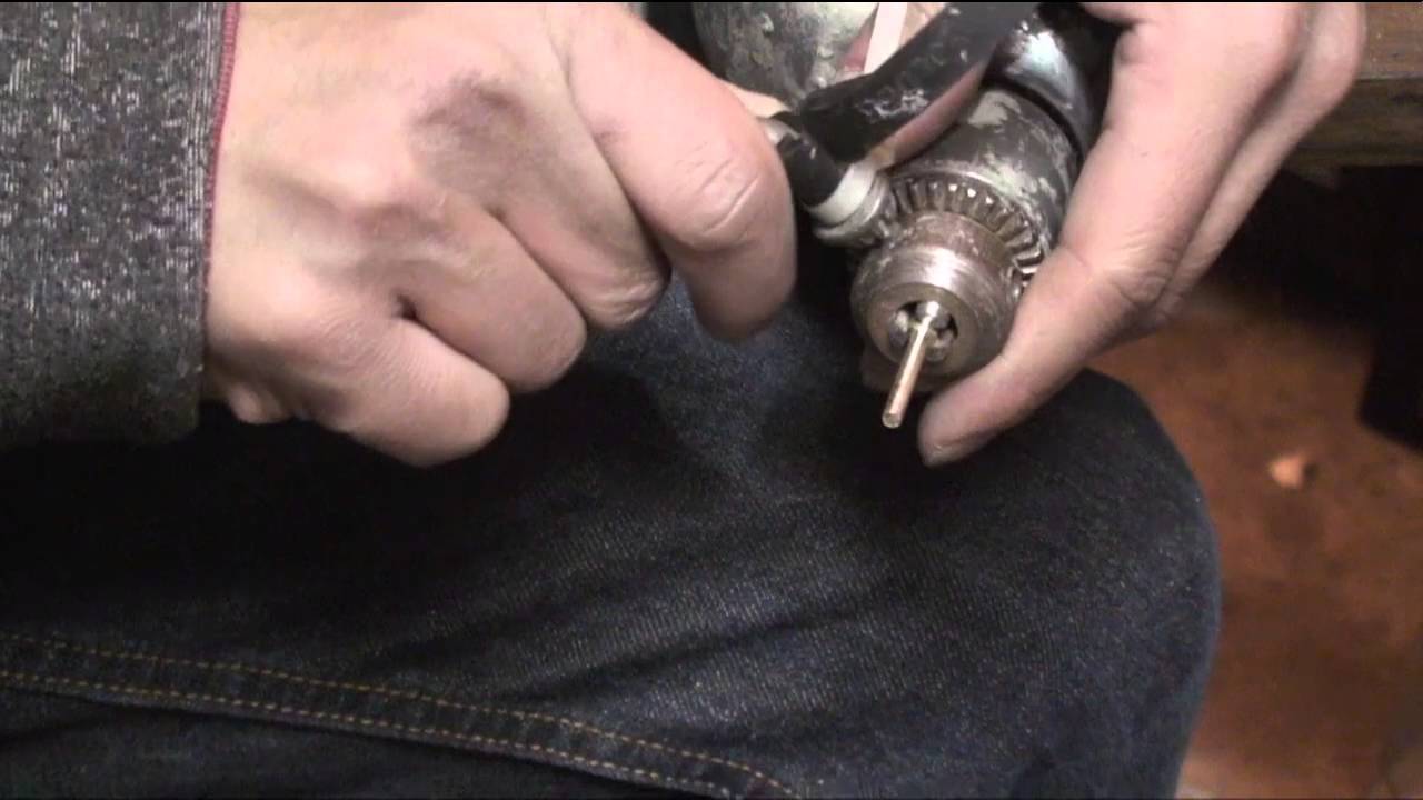 Making new tang pins for a balisong. - YouTube