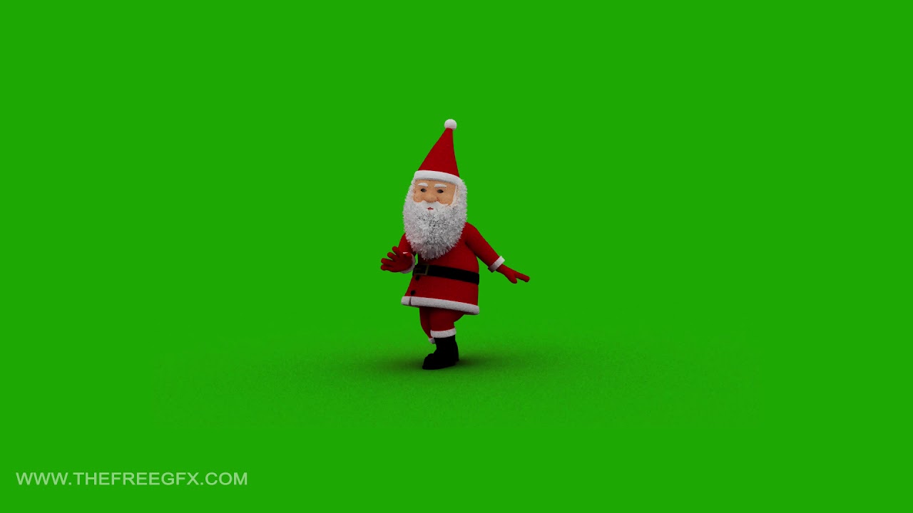 Santa Claus dancing animation loop green screen and video with alpha ...