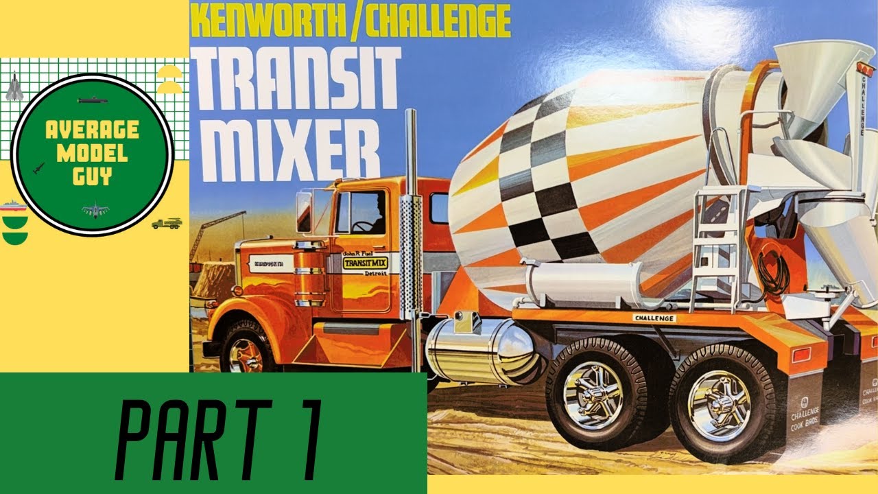 1/24 AMT Kenworth Challenge | Cement Mixer | Part 1 | Engine to Rolling ...