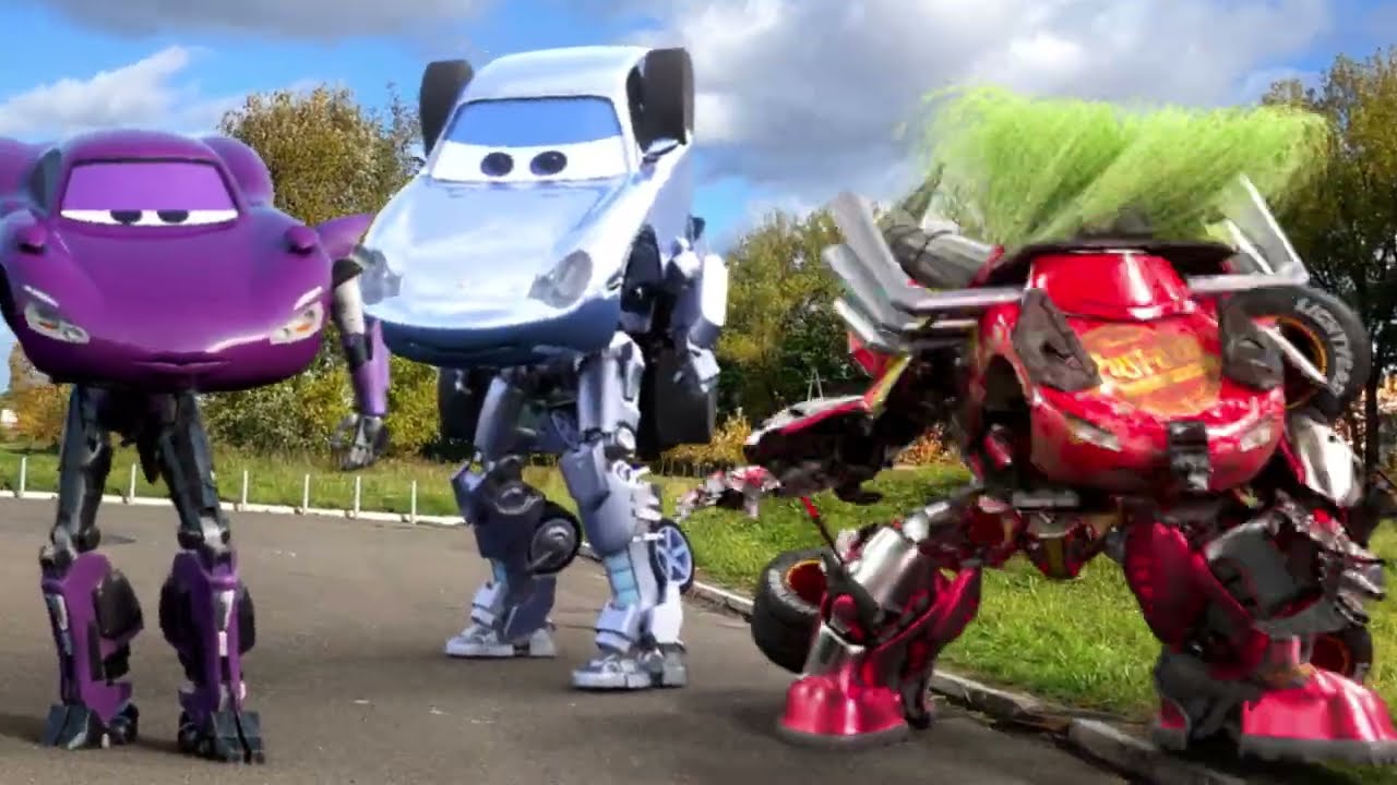 Lightning McQueen TRANSFORMERS in Real Life Disney Cars all PIXAR - YouTube