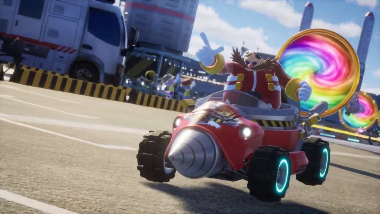 Sonic Racing: CrossWorlds CNT - Omega, Eggman and the Egg Drillster ...