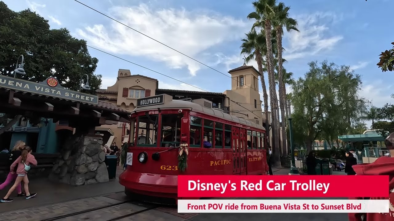 Disney Red Car Trolley Ride to Sunset Blvd in 4K - YouTube