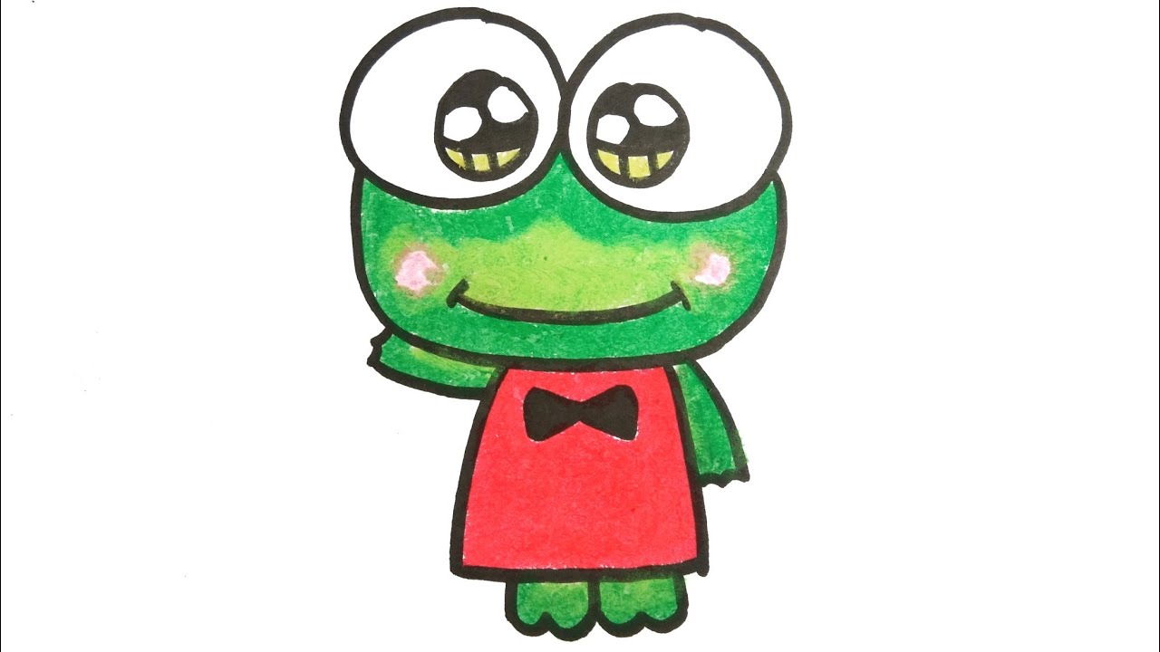 How to draw keroppi step by step easy | Cara menggambar keroppi langkah ...