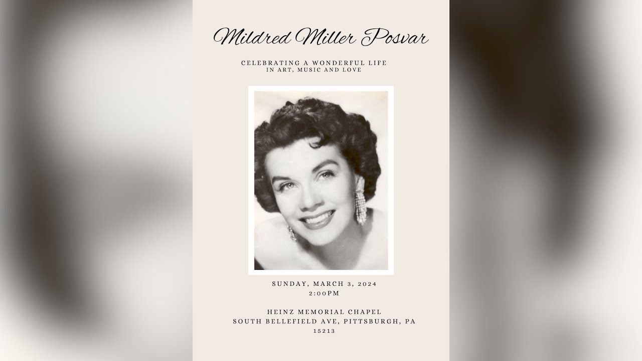 Mildred Miller Posvar - Celebrating A Wonderful Life In Art, Music, And ...