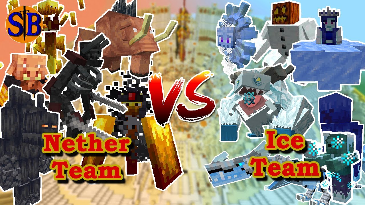 Nether Team vs Ice Mobs Team | Minecraft Mob Battle - YouTube