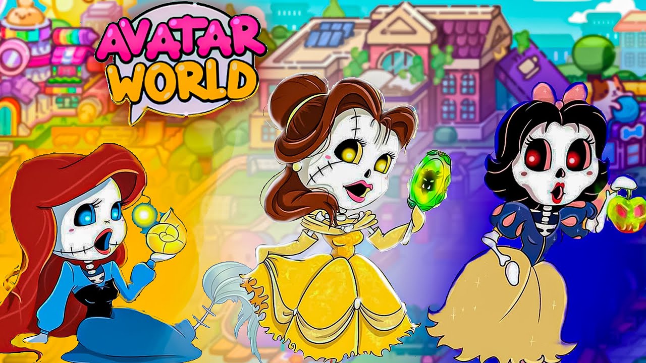 ZOMBIE PRINCESSES??? 👑 ARIEL 🧜‍♀️ BELLE 🥀 AND SNOW WHITE 🍎 AVATAR WORLD ...