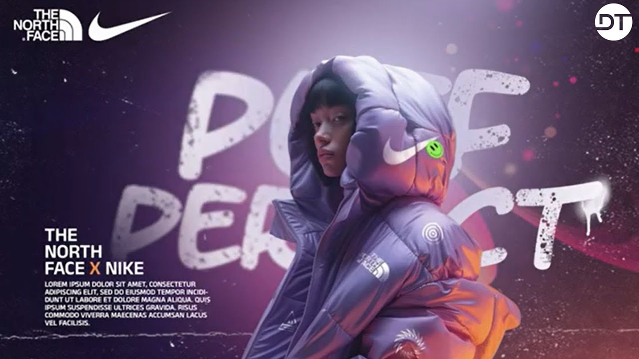 Creative Social Media Poster Design: Puffer Jacket Style in Photoshop ...