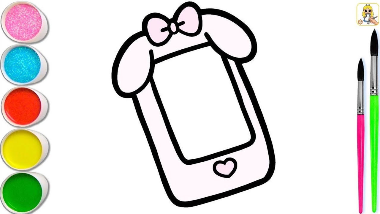 How to draw a Cell phone🤳🤗😍 step by step | Easy Cell phone drawing for ...