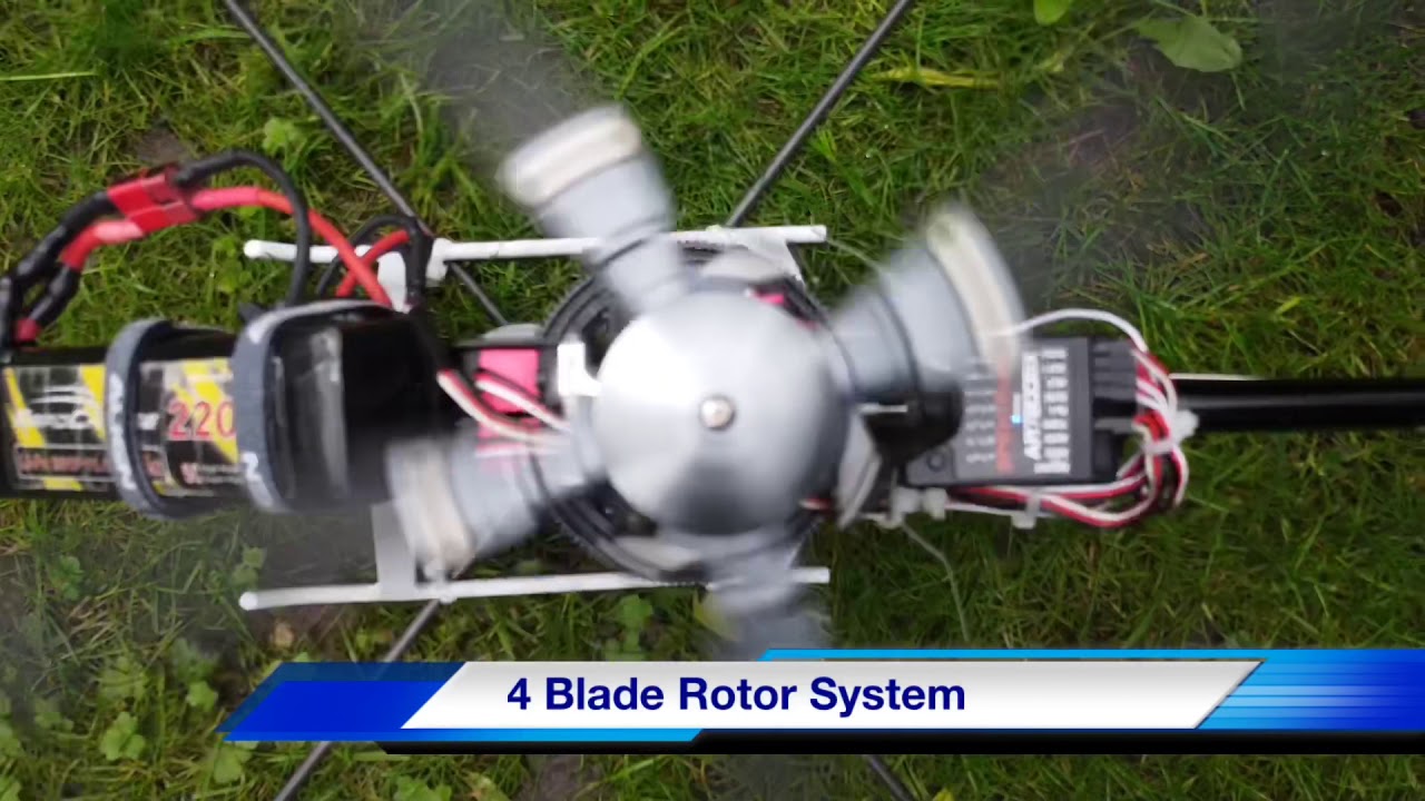 Trex 450 Helicopter with 4 Blade Rotor Head - Test Flight - YouTube