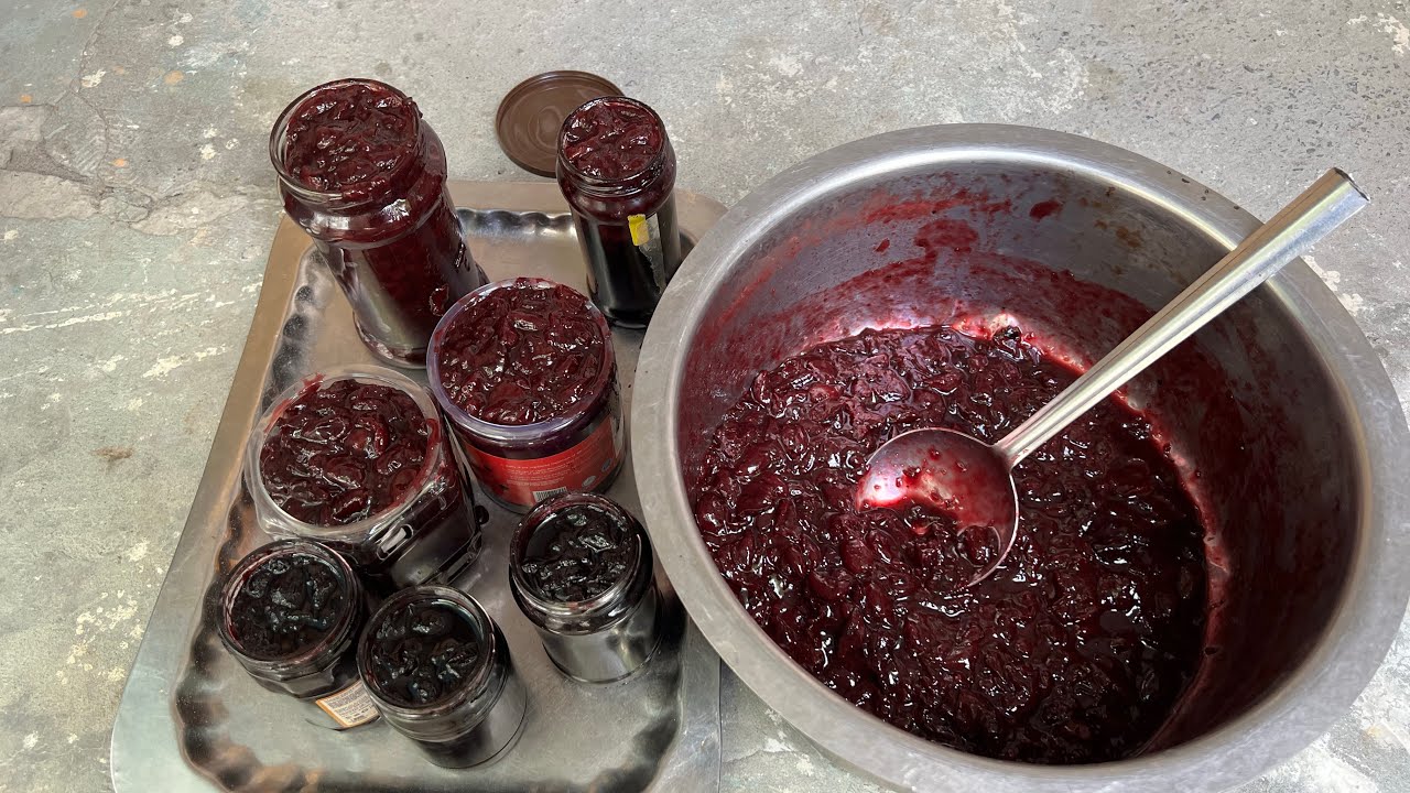 I made cherry jam for the first time with Baba | Cherry ka Jam bnane ka ...
