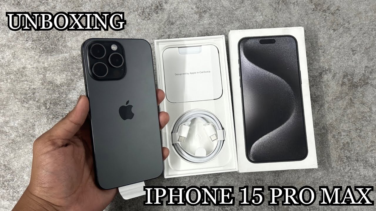 UNBOXING NEW IPHONE 15 PRO MAX BLACK TITANIUM - YouTube