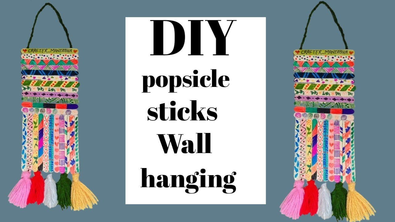 popsicle sticks wall hanging || wall hanging making ideas || crafter ...