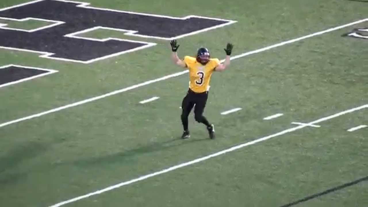 Best Alumni Football Interception and Celebration Back Flip during ...