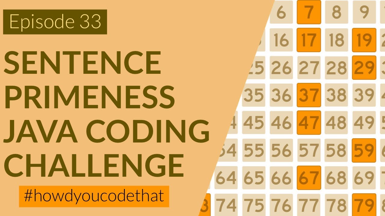 Sentence Primeness Java Coding Challenge Edabit Howd You Code That Youtube