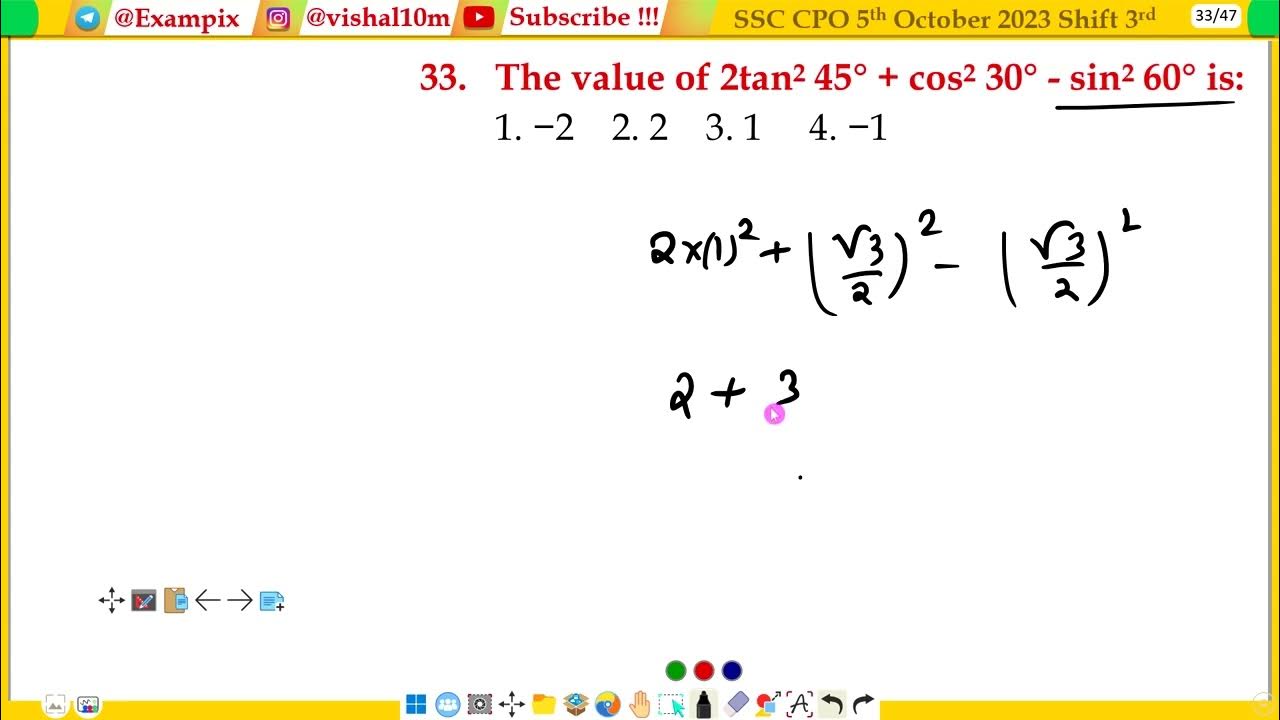 the-value-of-2tan-2-45-cos-2-30-sin-2-60-is-youtube