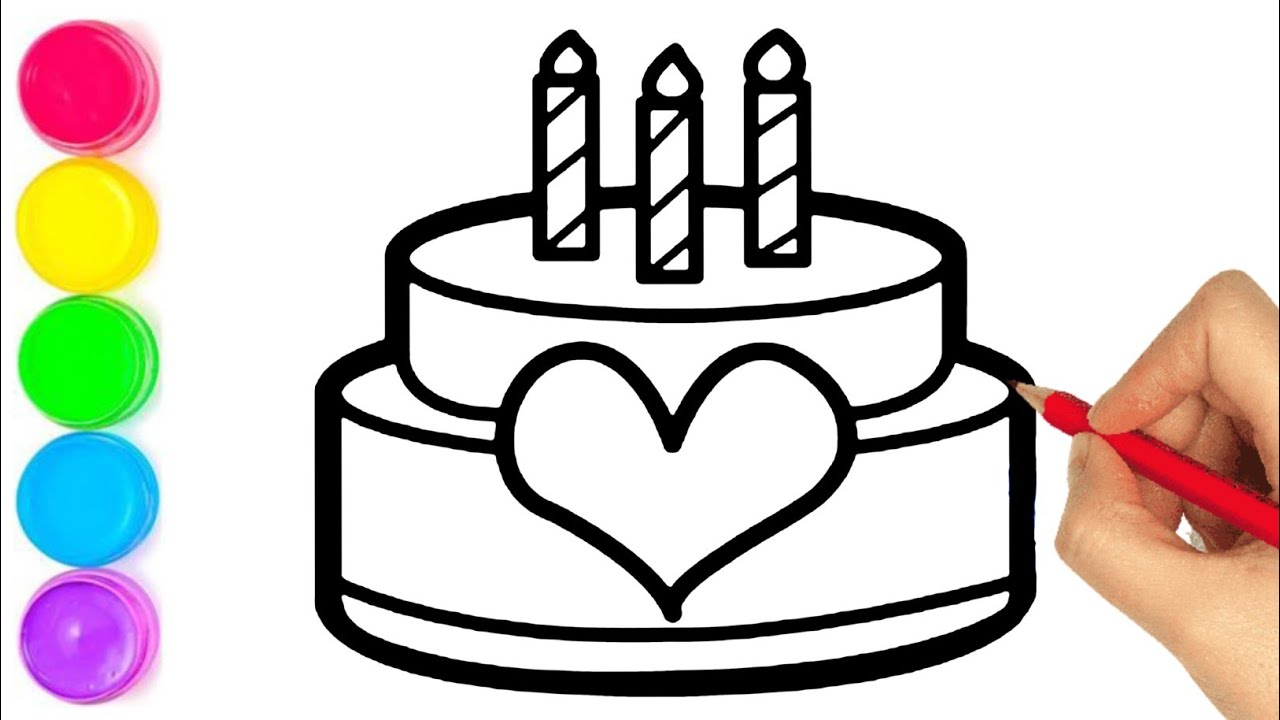 HOW TO DRAW A CAKE DRAWING VERY EASY STEP BY STEP - YouTube