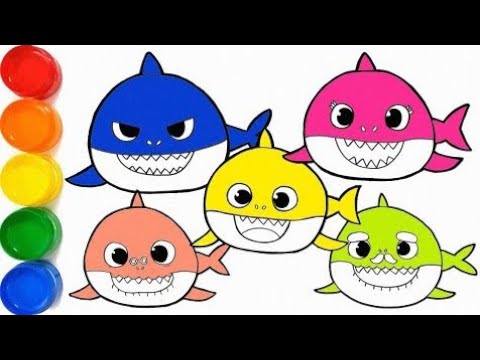 How to draw Baby Shark Family and Pinkfong,Easy drawing for kids, baby ...