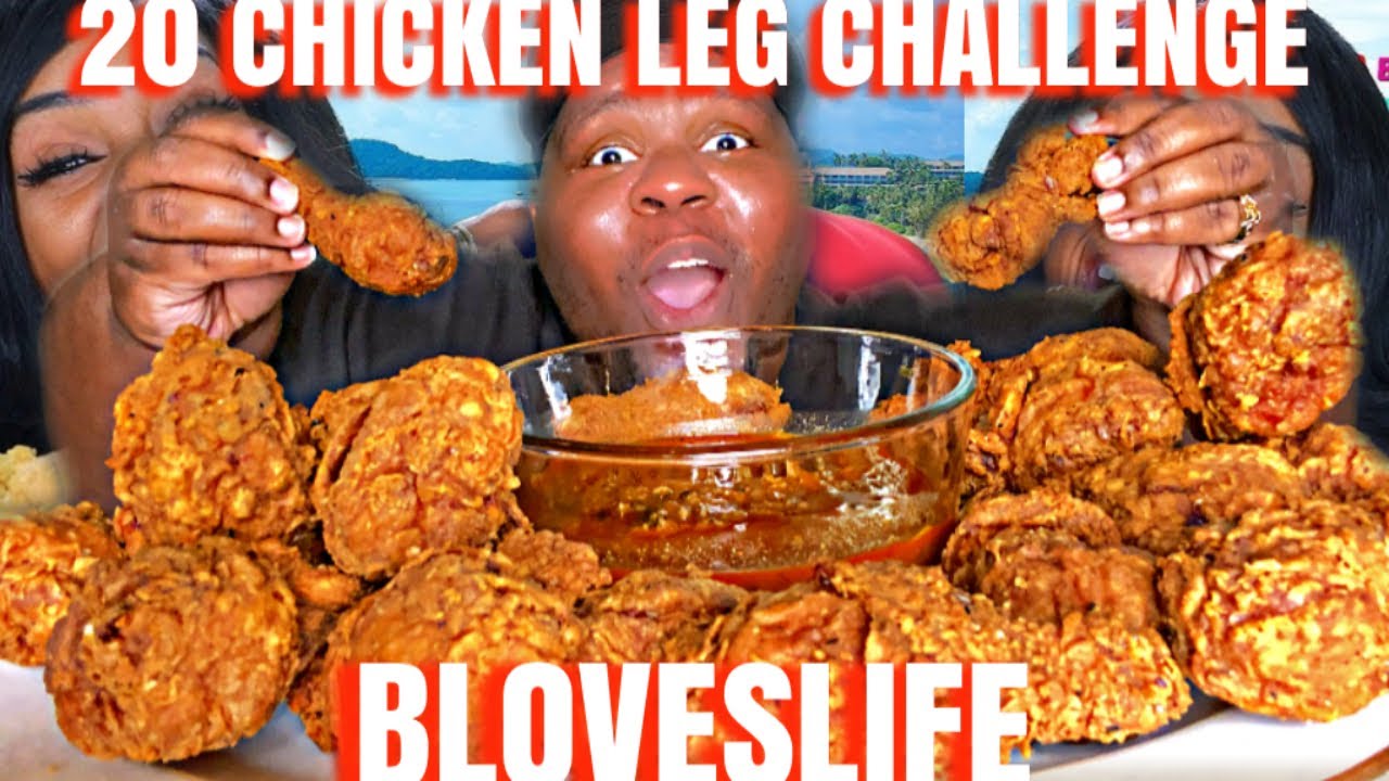 131. 20 CHICKEN LEG CHALLENGE BY BLOVESLIFE | SMACKALICIOUS SAUCE - YouTube