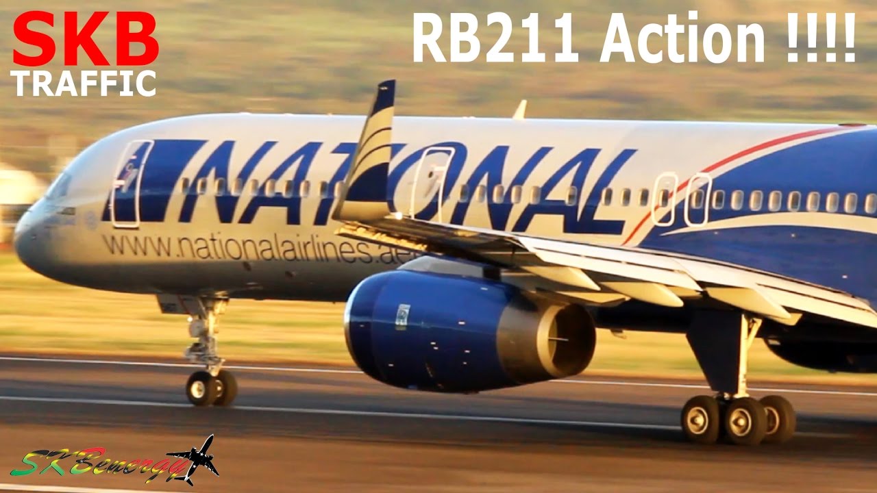 Awesome RB211 action !!! back to back @ St. Kitts Airport, AA 757, NA ...