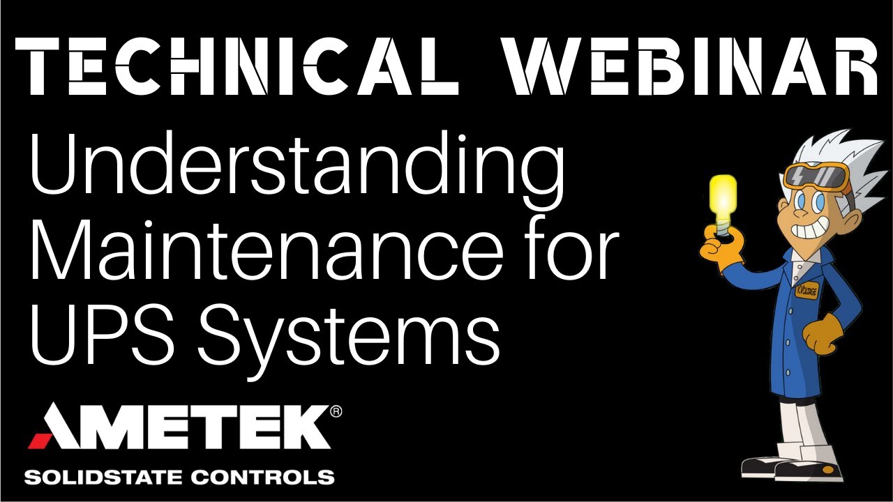 Understanding Maintenance for UPS Systems Webinar - YouTube