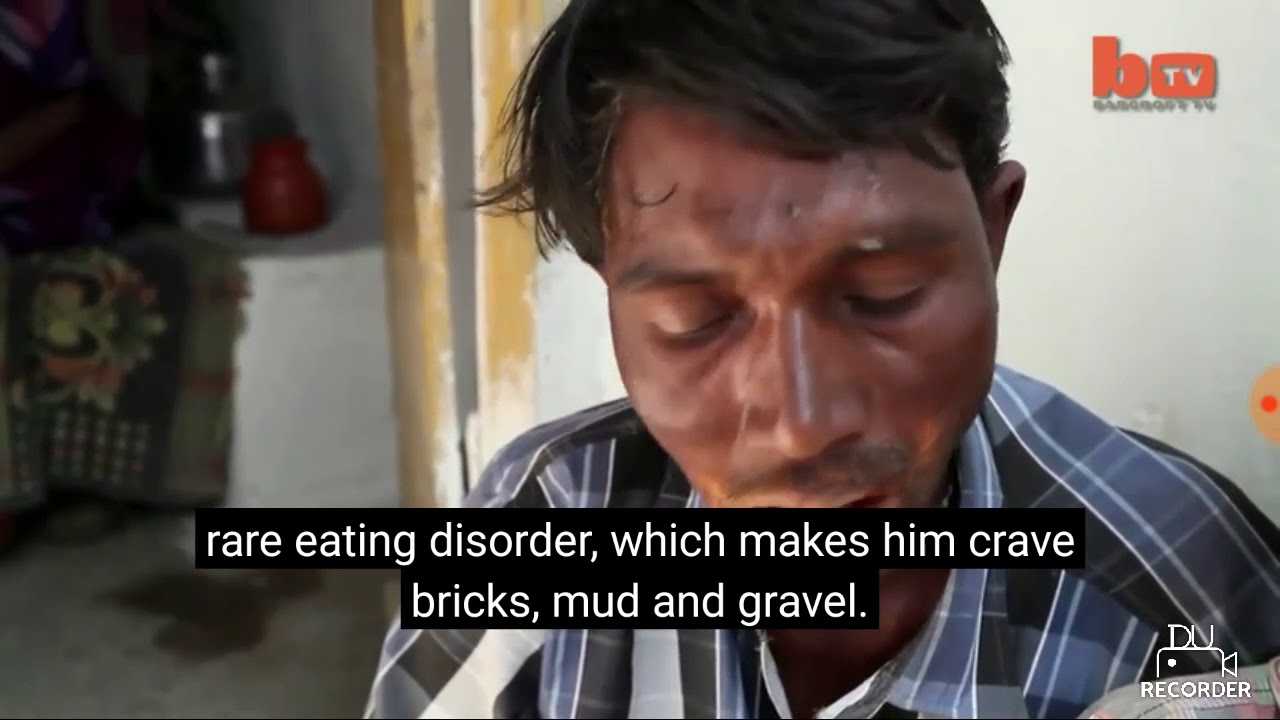 Man eating bricks gravel sand - YouTube