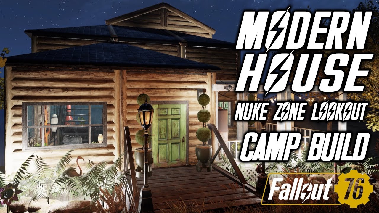 Fallout 76 CAMP Build - Modern House Nuke Zone Lookout - YouTube