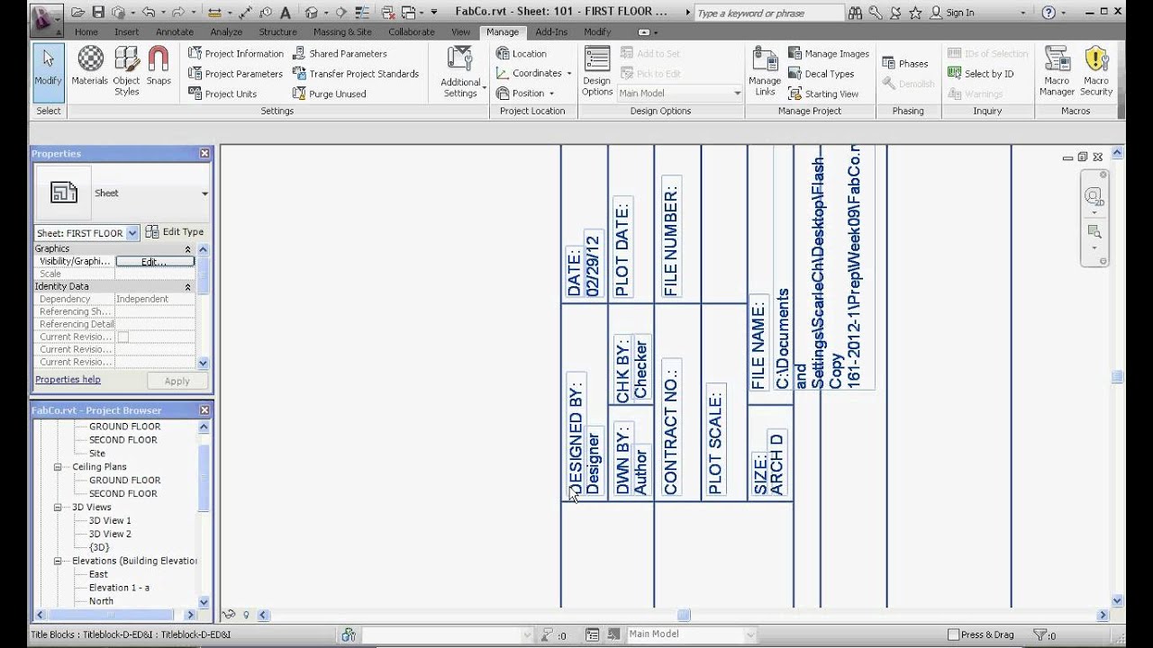 Revit - Titleblocks Part 12, Filling in Drawing Labels and Parametric ...