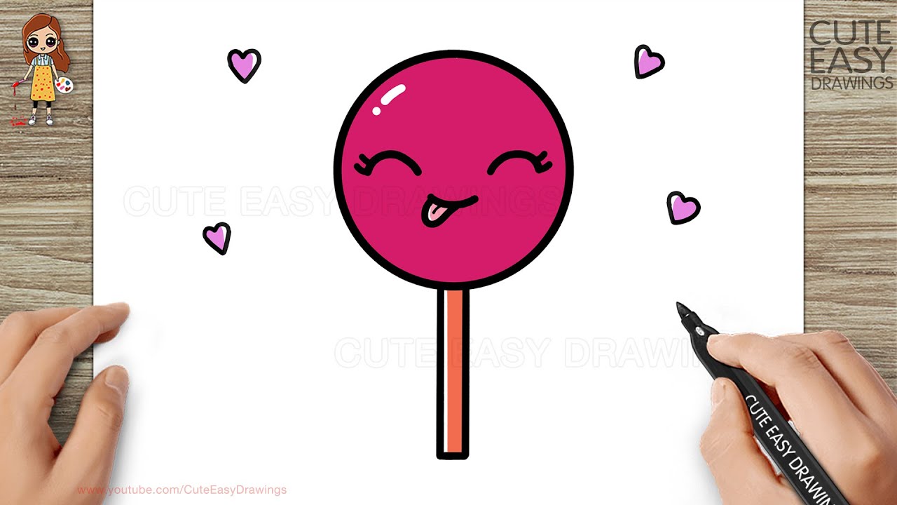 How to Draw a Cute Lollipop Easy for Kids and Toddlers - YouTube