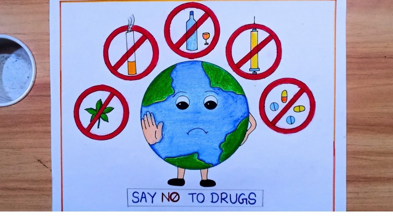 International Day Against Drugs Abuse poster drawing| Say No to Drugs ...