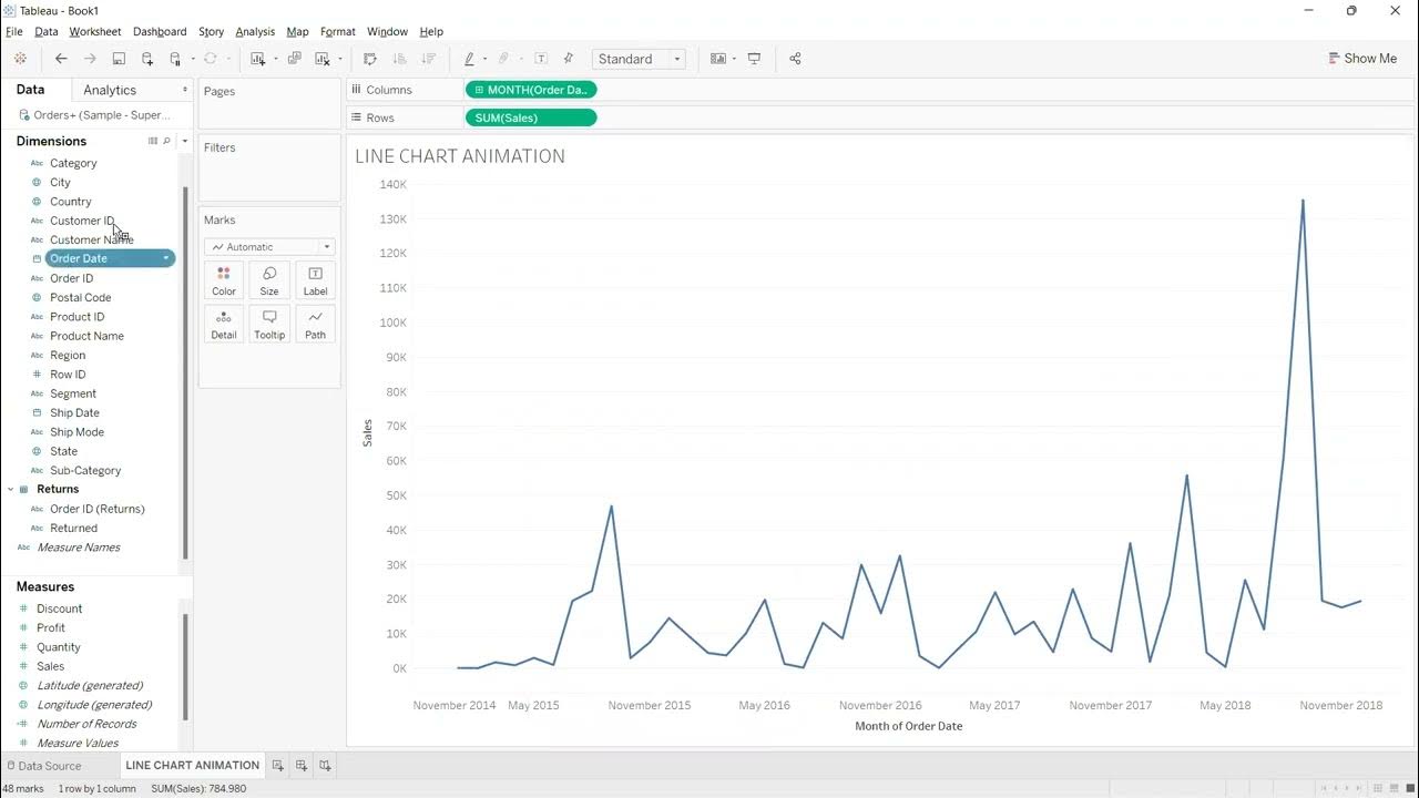 LINE CHART ANIMATION IN TABLEAU - YouTube