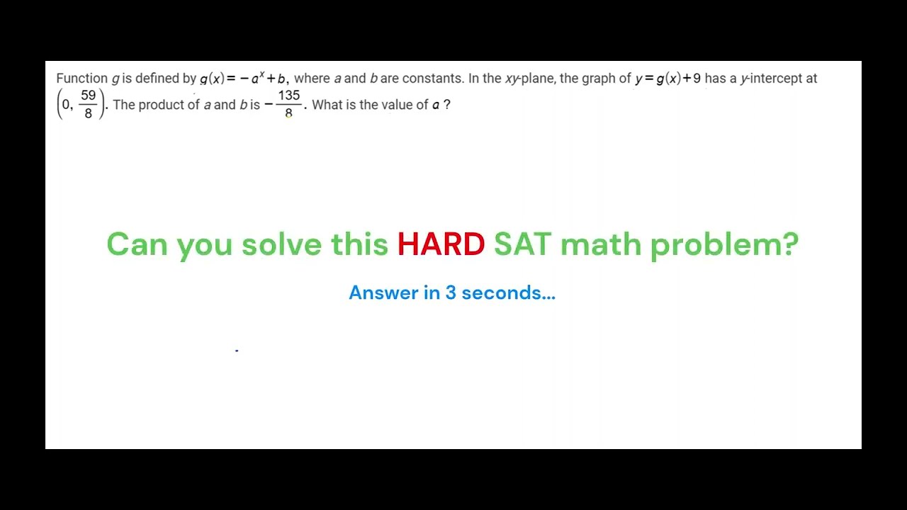Can You Solve This HARD SAT Math Problem? - YouTube