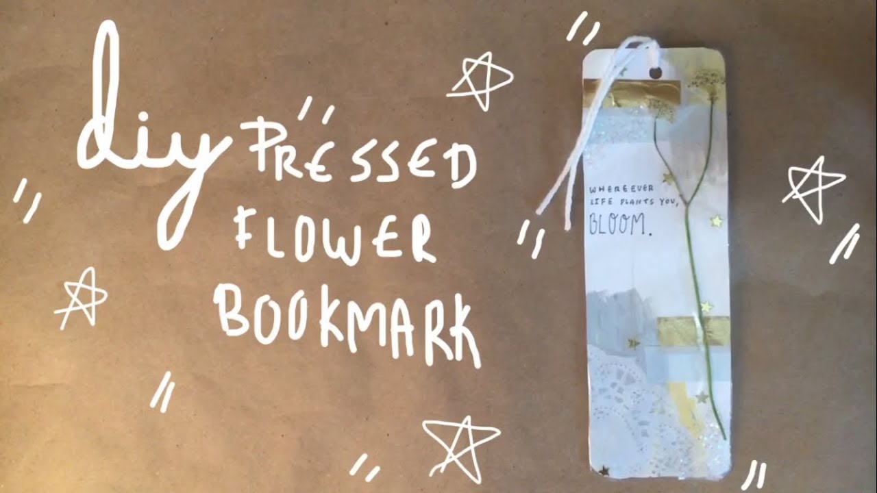 DIY pressed flower bookmark - YouTube