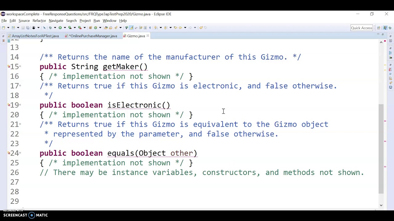 Solution to Gizmo AP Computer Science FR question part c - YouTube