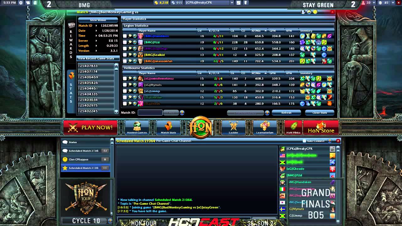 HoN Tour S2 Cycle 10 Grand Finals - sG vs BMG game 4 - YouTube