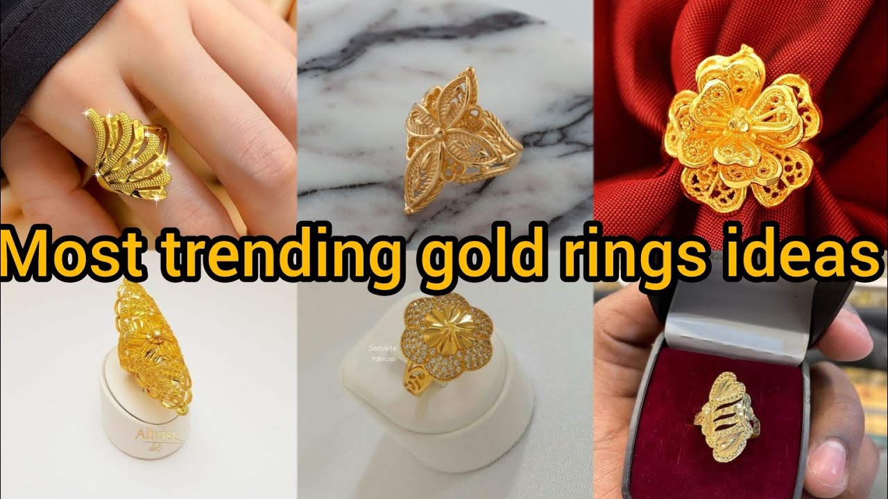 most trending gold rings ideas for girls|| beautiful gold rings|| Dubai ...