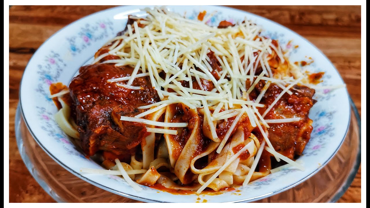 Costillas Cargadas con Pasta y Salsa de Tomate||Los Antojos de RD ...
