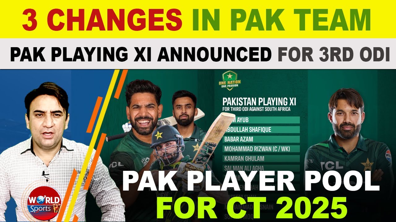 PAK announces 3 changes in Pakistan playing 11 for 3rd ODI vs South ...
