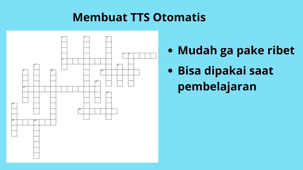 Cara membuat TTS (teka-teki silang) pembelajaran - YouTube