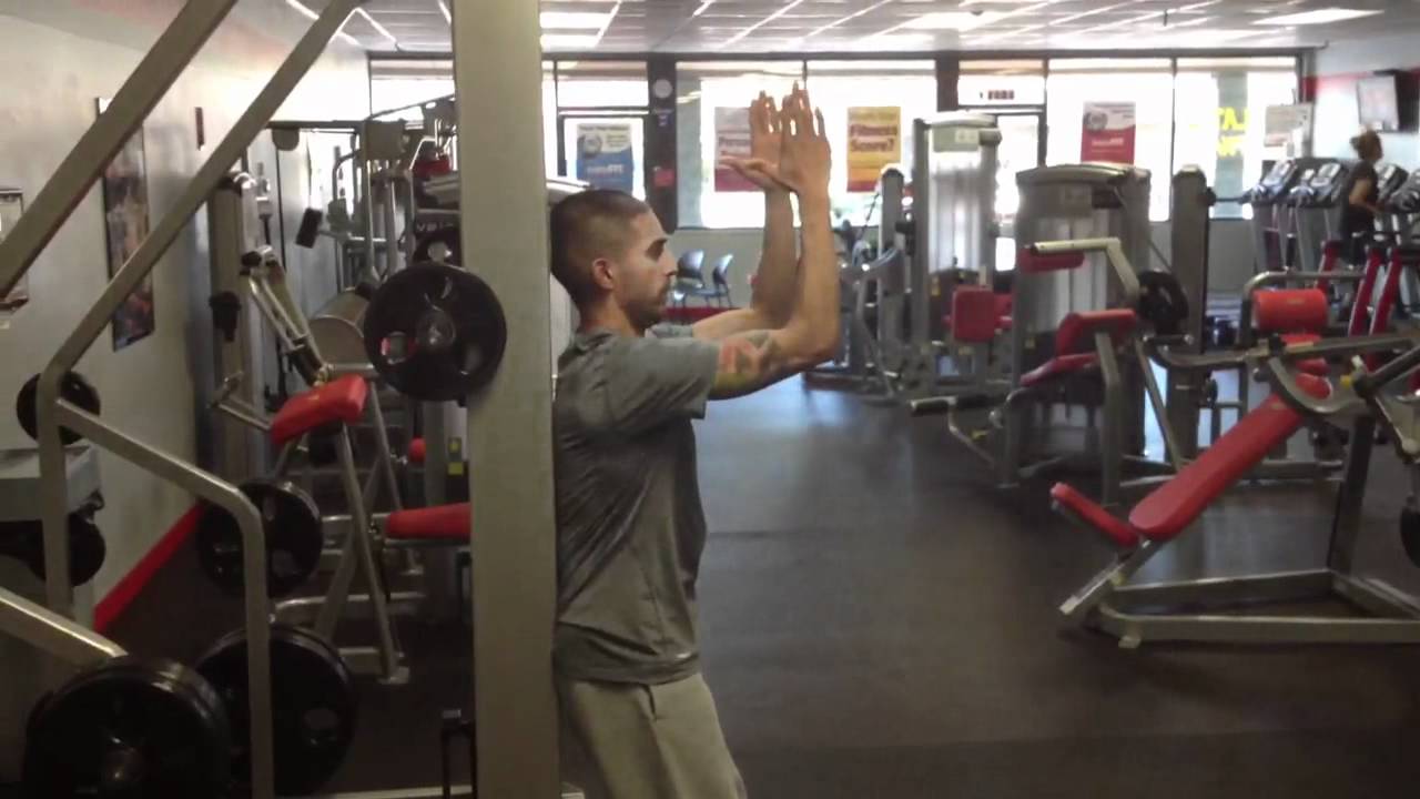 Shoulder flexion for lat stretch - YouTube