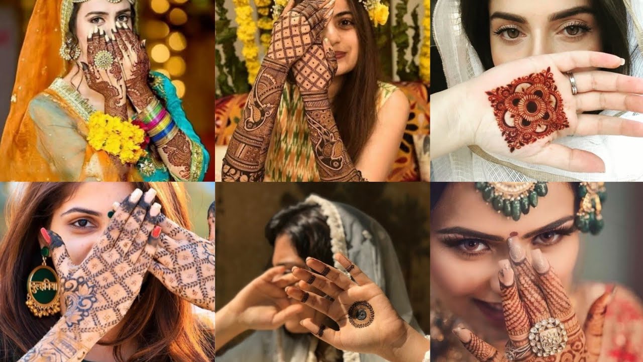 Selfie Poses With Mehndi || Hidden face selfie with mehndi design ...