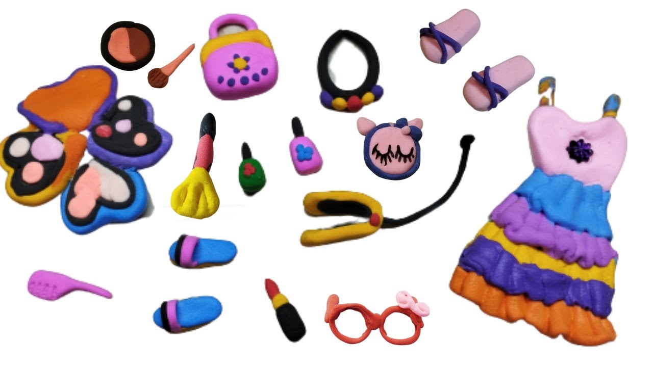 Beautiful miniature makeup set and fashion accessories| Clay makeup for ...